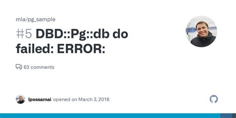Dbdpgdb Do Failed Error · Issue 5 · Mlapgsample · Github
