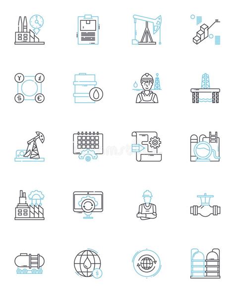 Assembly Line Linear Icons Set Automation Efficiency Production