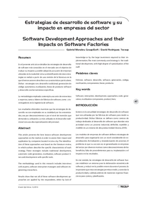 pdf estrategias de desarrollo de software y su impacto en empresas