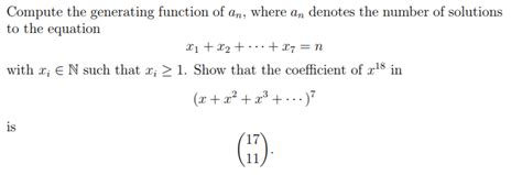 Solved Compute The Generating Function Of An Where An