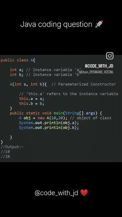 parameterized constructor in java ️|| java coding question - YouTube