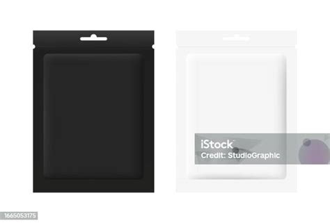 사실적인 3d 은색 및 검은색 호일 파우치 포장 디자인 화장품 마스크 샴푸 음식에 대한 모형 패키지 벡터 그림 0명에 대한 스톡 벡터 아트 및 기타 이미지 Istock