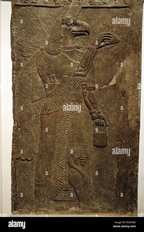 Relief Depicting A Eagle Headed Protective Spirit 865 860 Bc From The