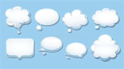 Set Of Speak Bubble Text Chatting Box Message Box Outline Cartoon