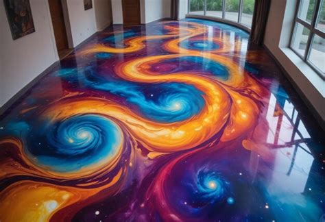 Abstract 3d Epoxy Floor Design Innovative Flooring Featuring Dynamic
