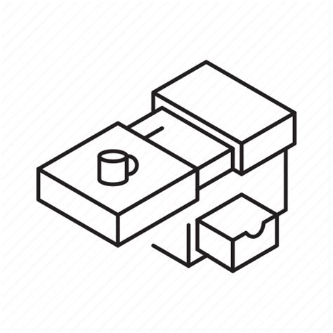 Slideable Guest Table Isometric Outline Icon Download On Iconfinder