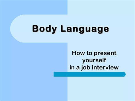 Body Language Interview Ppt
