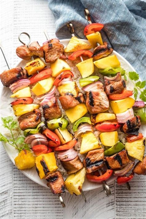 Pork Pineapple Kabobs With Grilled Mango Nourish And Fete