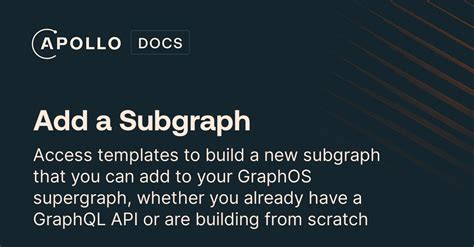 Add A Subgraph Apollo Graphql Docs