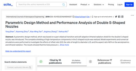 Parametric Design Method And Performance Analysis Of Double S Shaped Nozzles