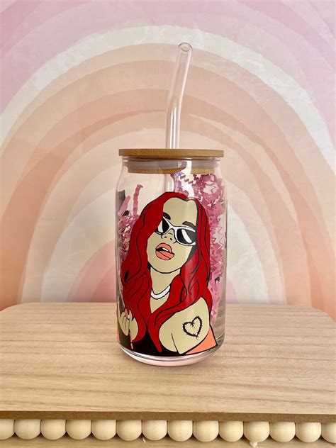 Karol G Glass Cup Karol G Bichota Cup Glass Beer Cup Glass Coffee Cup