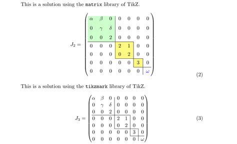 Matrices Jordan Normal Form With Mathematical Symbols Tex Latex