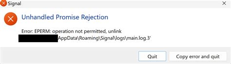 Unhandled Promise Rejection When Starting Signal For Desktop On Linux