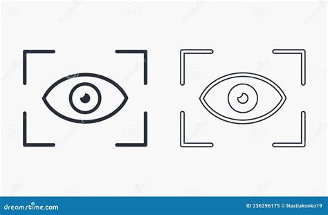 Eye Scan Vector Icon Security Check Symbol Retina Scan Simple Symbol