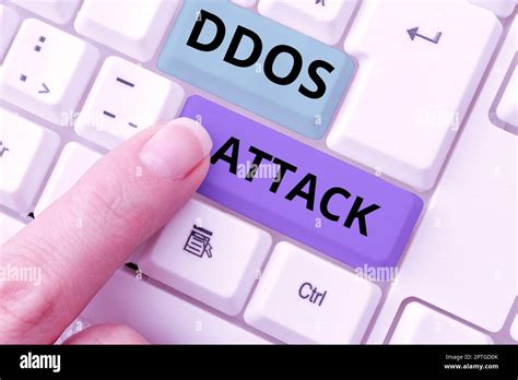 Writing Displaying Text Ddos Attack Business Overview Disturbed Access To The Normal Server