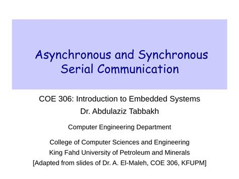 PDF Asynchronous And Synchronous Serial Communication DOKUMEN TIPS
