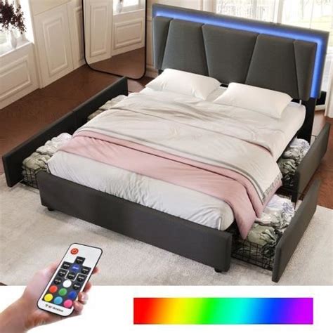 HENGMEI Sommiers Tapissiers 160200 Cm Lit Boxspring Cadre De Lit Avec
