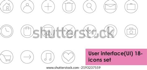 Set 18 Icons User Interfaceui Design Stock Vector Royalty Free