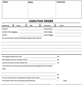 DOWNLOAD VARIATION ORDER FORMAT IN EXCEL MEP EXTRA