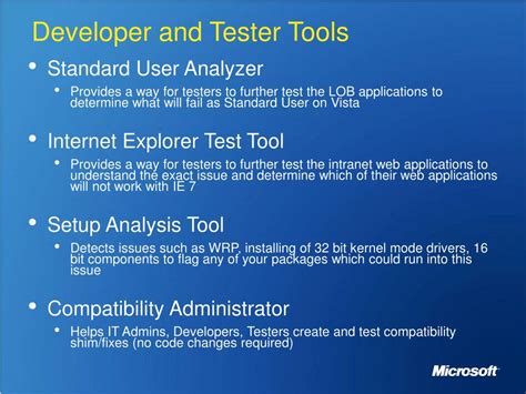 Ppt Wcl201 Windows Vista Application Compatibility And The Microsoft