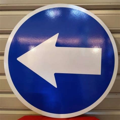 Jual Sign Plat Arah Panah Rambu Tanda Panah Model Bulat Ukuran