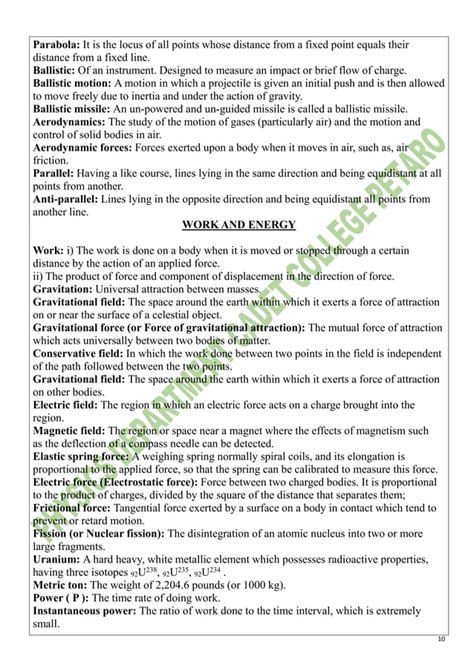 Physics Definitions Pdf