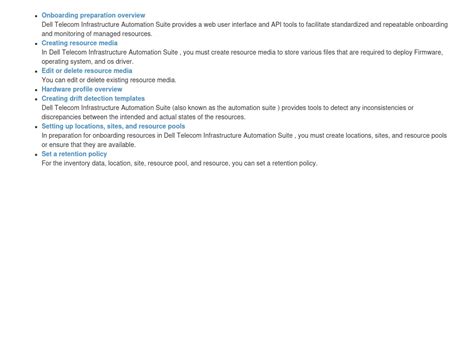 Preparing To Onboard Resources 1 Dell Telecom Infrastructure Automation Suite 2 1