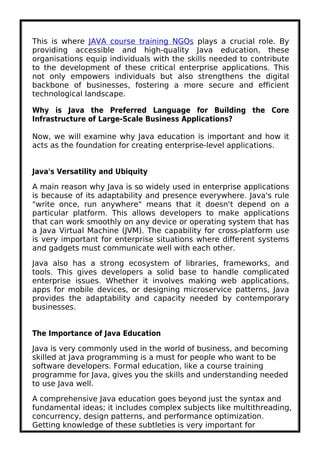 The Backbone Of Enterprise Applications Why Java Education Matters Pdf