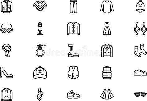Fashion Icons Collection Is A Vector Illustration With Editable Stroke Stock Vector