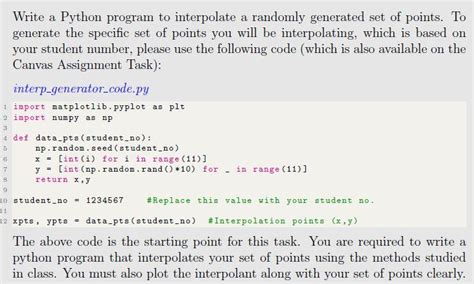 solved write a python program to interpolate a randomly