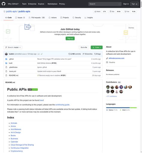 List Of Public Apis Spass Mit Daten