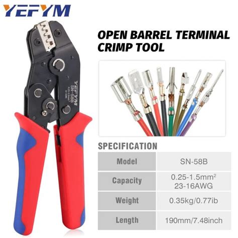 Non Insulated Open Barrel Crimping Tool Sn 58b 23 16 Awg 0 25 1 5mm²