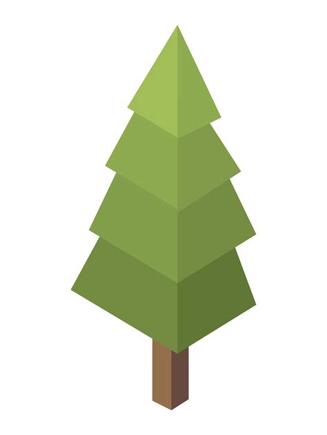 Pine Tree Isometric 2494360 Vector Art At Vecteezy