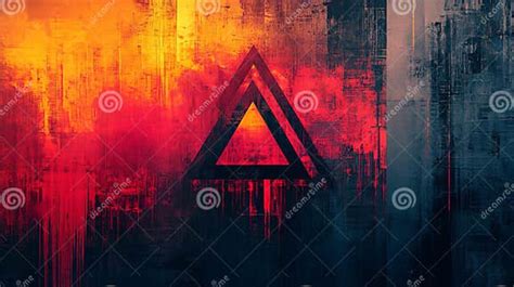 Two Triangles Creating Geometric Shape On Grunge Textured Background