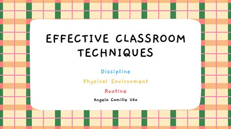 Effective Classroom Techniques Pdf