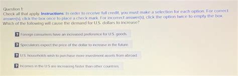 Solved Question 1 Check All That Apply Instructions In