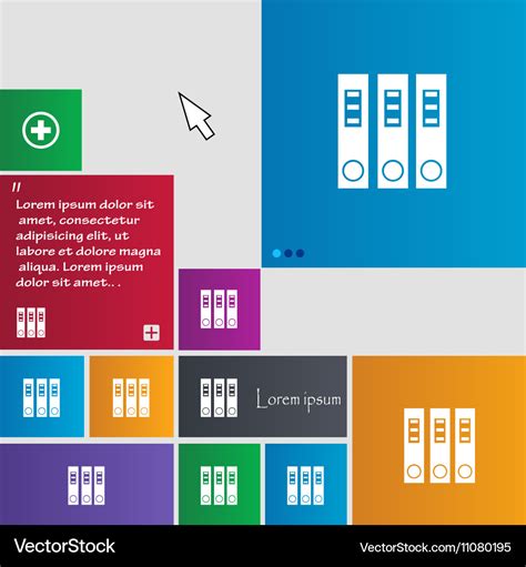 Folder Icon Sign Buttons Modern Interface Website Vector Image