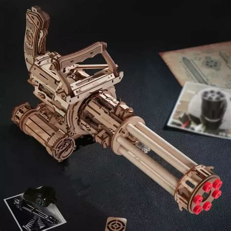 Rokr Rotating Barrel Machine Gun Lqa01 3d Wooden Puzzles