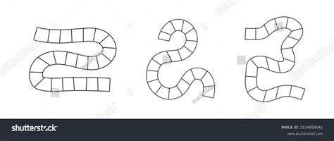 Simple Board Game Path Template Worksheet Stock Vector Royalty Free