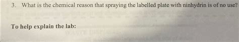 Solved What Is The Chemical Reason That Spraying The