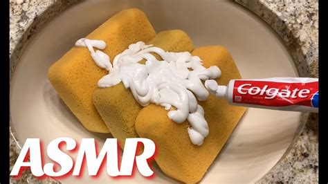 🧼 Asmr Toothpaste Sponges 🧼 Satisfying Sponge Squeezing Youtube