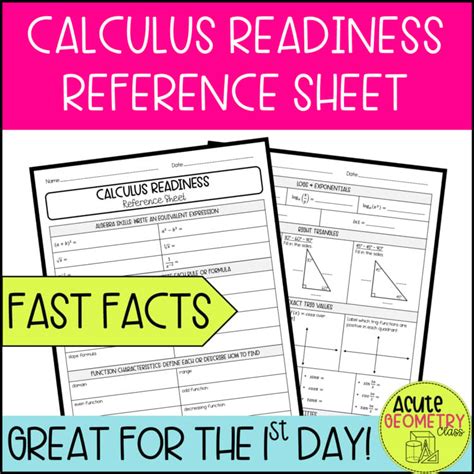First Day Activity Ap Calculus Readiness Skill Check Precalculus Review