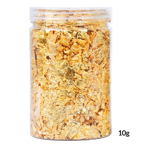 Gold Leaf Flakes Gold Leaf Gilding Resin Flakes 10 Grams Metal Leaf