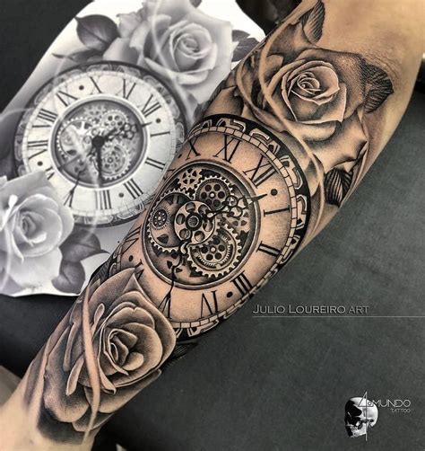 Clock Tattoo Half Sleeve