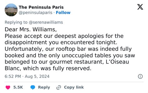 Always A First” Serena Williams Calls Out Paris Restaurant For