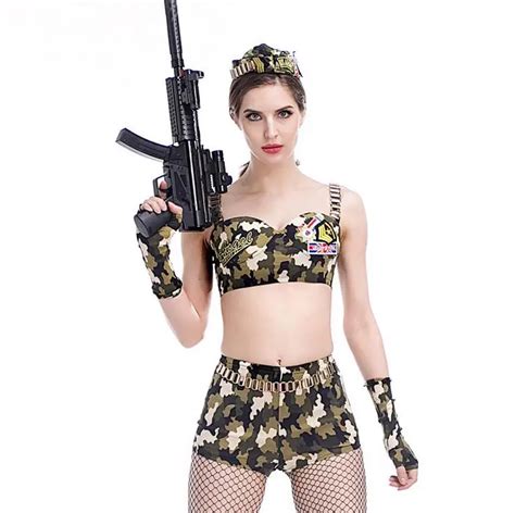 Buy 2017 New Sexy Women Camouflage Soldier Costumes