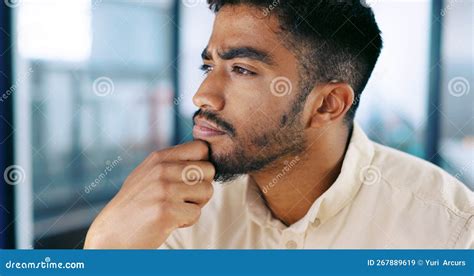Computer Thinking Or Programmer Man With Computer For Cybersecurity