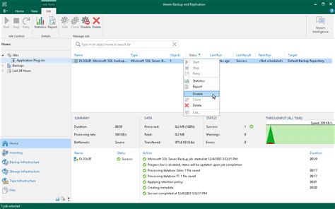 managing backup job in veeam backup and replication veeam plug ins for