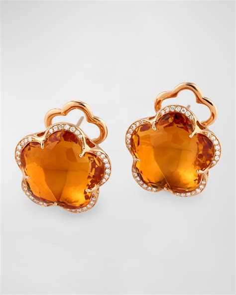 Pasquale Bruni 18k Rose Gold Drop Earrings With Diamonds Neiman Marcus