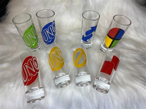 Drunk Uno Shot Glass Set Uno Glass Set Shot Glass Set Drunk Uno Game Set Etsy